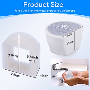 MyfatBOSS Cat Water Fountain Filter, Pre-Sponge Pet Fountain Filter & Replacement Carbon Filters Fit for Petsafe for Drinkwell Fountain-Gallon Avalon Pagoda Seascape Seaside Pet Fountains 8+8Pack