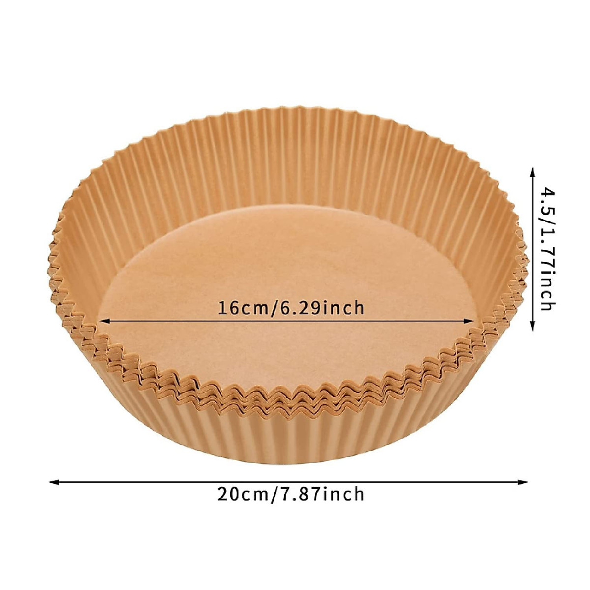 AAFEEN 100 Pcs Air Fryer Liners 6.3 Inches | Disposable paper liner High Temperature Resistant Parchment Paper | Water-proof Oil-proof Non-stick Paper Liner sheets Perfect for Microwave Baking, Frying