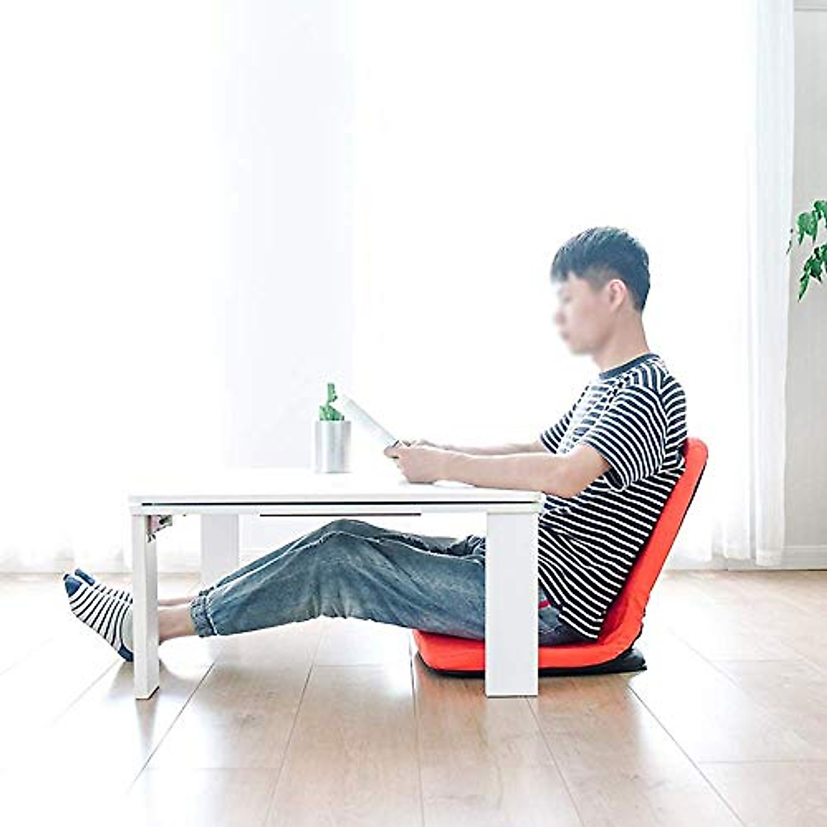UXZDX Lazy Sofa,Lazy Couch Tatami Mat Without Legs Foldable Small Sofa Bed Cushion Back Chair Lazy(50cmx39cmx38cm Orange)
