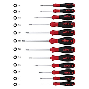 Wiha 36267 12-Piece T5-T40 Torx Driver Set with Soft Finish