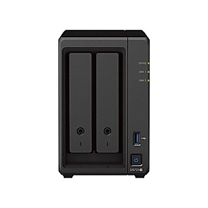 Synology DS723+ 2-Bay Diskstation NAS (AMD Ryzen™ 4 Threads R1600 Dual-Core 2GB Ram 2xRJ-45 1GbE LAN-Port) 12TB Bundle with 2X 6TB Seagate IronWolf