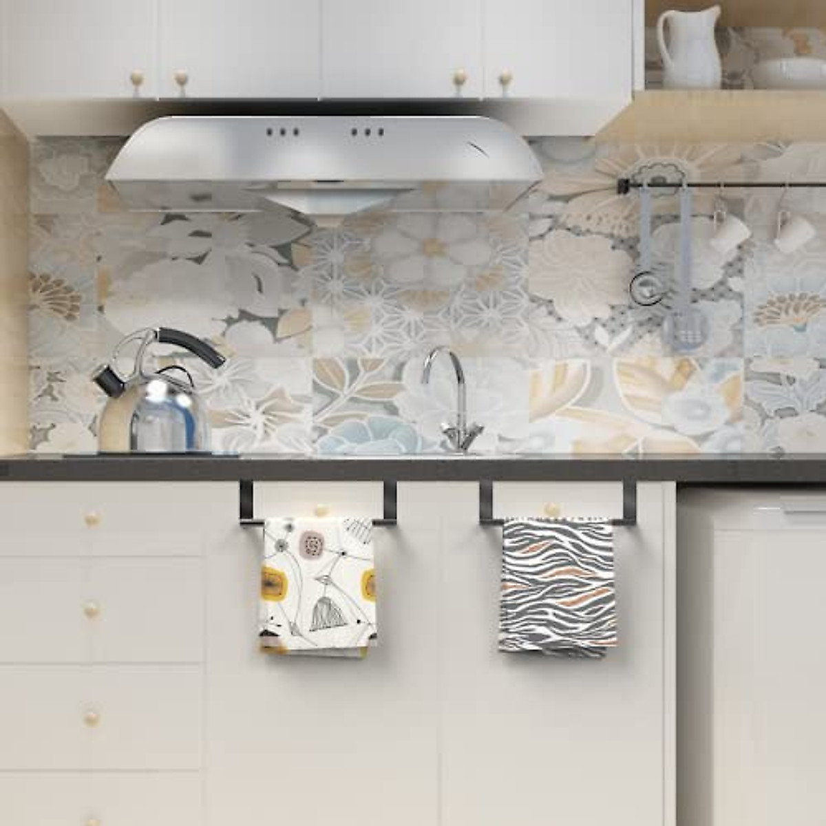 9" Over The Cabinet Towel Bar, Hand Towel and Washcloth Rack for Bathroom and Kitchen, 2 Pack