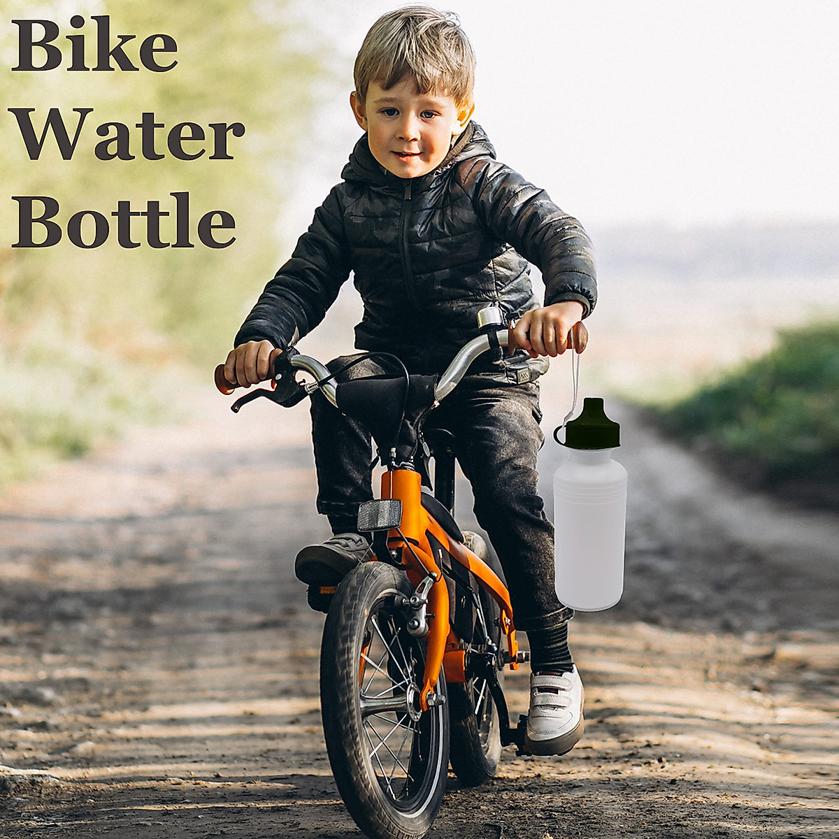 4E's Novelty Sports Water Bottles Bulk (12 Pack) 18 oz Squeeze Reusable Plastic White Water Bottle, BPA Free, School Kids Water Bottles Party Favor Gift Giveaways