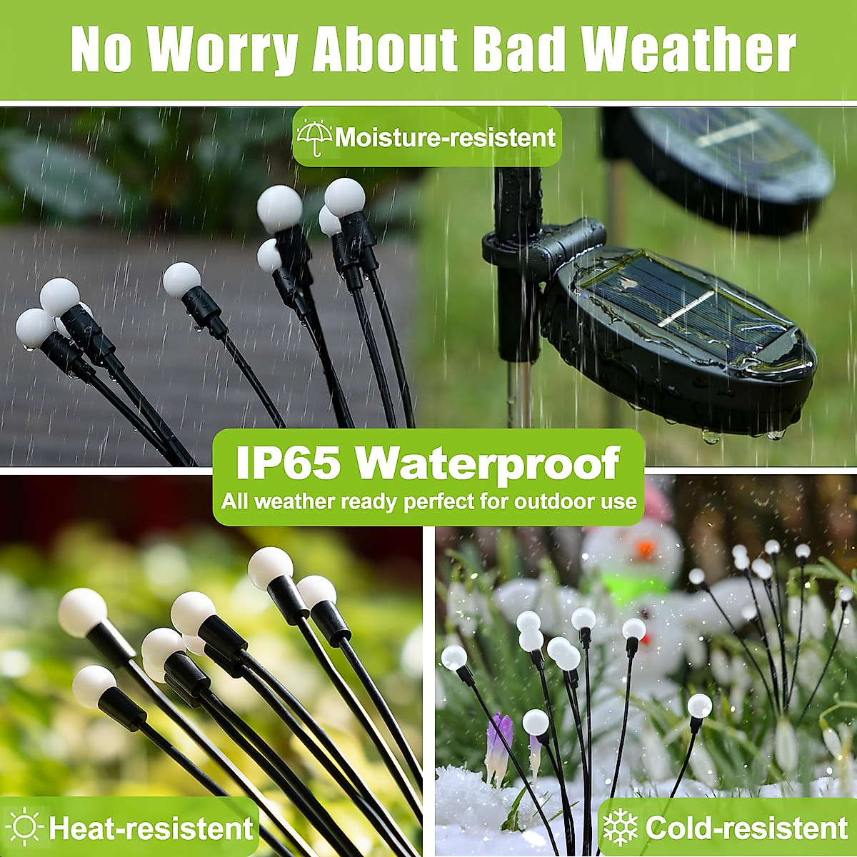 Flumy Solar Lights Outdoor Waterproof 8 Pack, Upgraded Outdoor Solar Lights for Yard Patio Garden Decor, Solar Lights for Outside Gardening Supplies, Firefly Garden Lights Solar Powered Outdoor