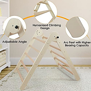 bbgroundgrm Beech Climbing Toys for Toddlers 1-3, Folding Toddler Climbing Toys Indoor, Montessori Play Gym Wooden for Toddlers and Kids