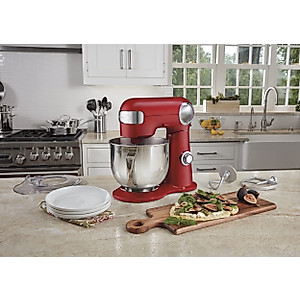 Cuisinart SM-50R 5.5-Quart Stand Mixer, Ruby Red (Renewed)