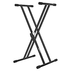 Amazon Basics Heavy-Duty Adjustable Keyboard and Piano Double-X-Shape, Stand, Black
