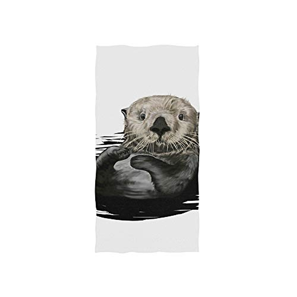 Auskid Sea Otter Hand Towel Ultra Soft Bathroom Towel for Face Gym Spa
