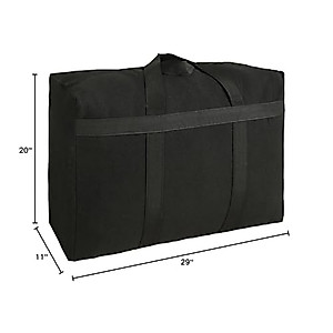 IWEIK Canvas Extra Large Storage Bags Duffle Bags Organizer Bags for Space Saving Moving Storage (100L, Black)