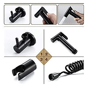 JIYTG Stainless Steel Portable Bidet Toilet Taps Kit Copper Bidet Sprayer Bidet Set Single Cold Toilet Spray Gun Faucet