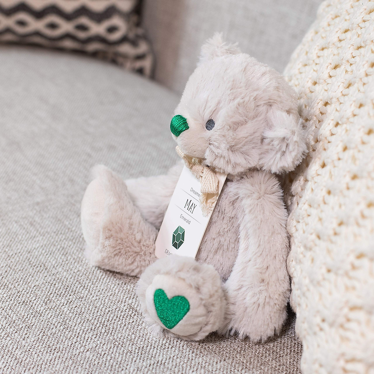 DEMDACO Dreamer Green Emerald Color Heart May Birthstone 8.5 inch Children's Plush Stuffed Animal Toy