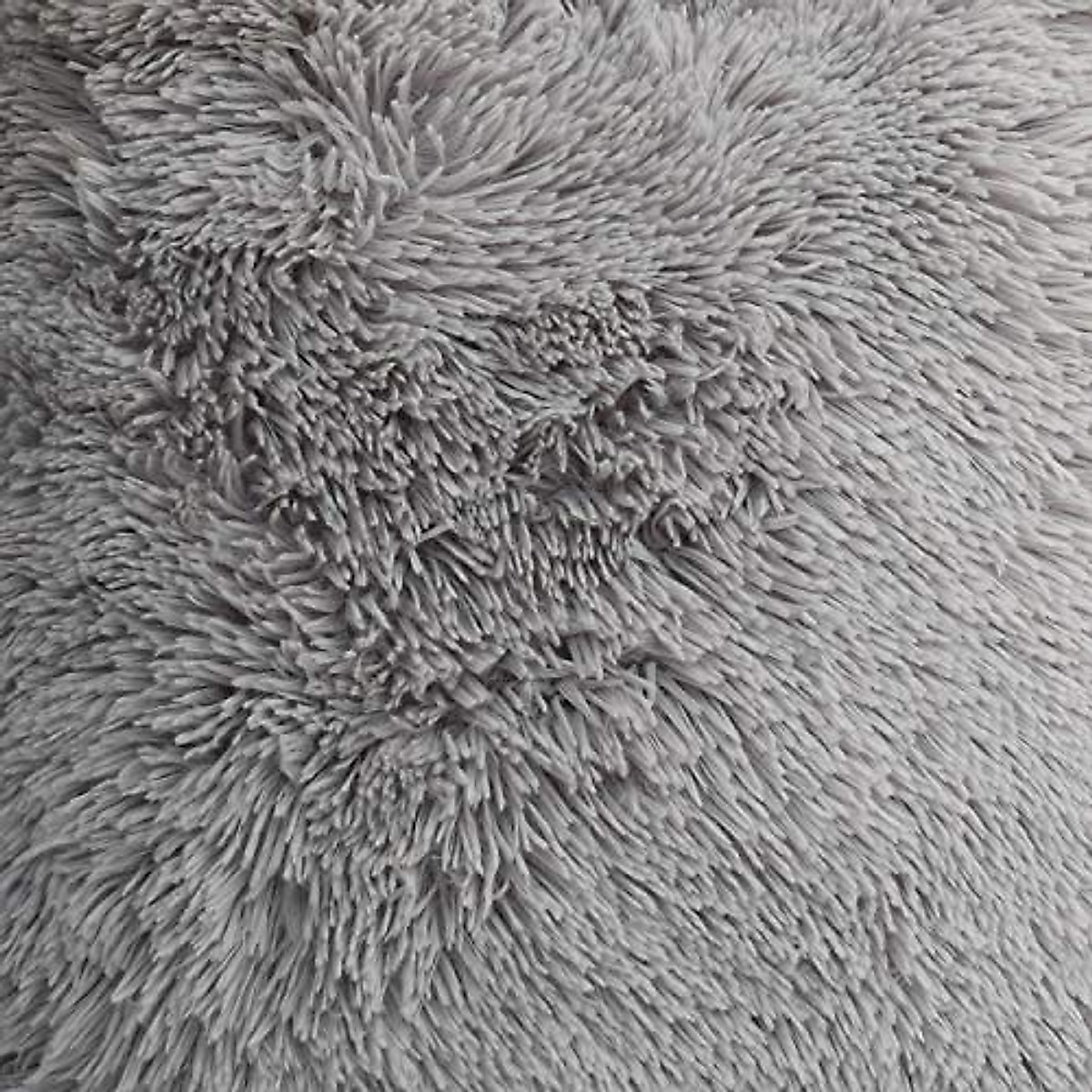 Sweet Home Collection 2Pk Plush pillow Faux Fur - Soft and Comfy Throw pillow - Silver