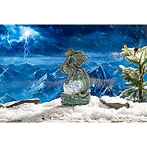 TERESA'S COLLECTIONS Dragon Garden Sculptures & Statues,Solar Outdoor Statues Resin Dragon Figurines, Bronze Gothic Decor Lawn Ornaments Yard Art for Patio Table Deck Balcony Decorations, 8.6 Inch