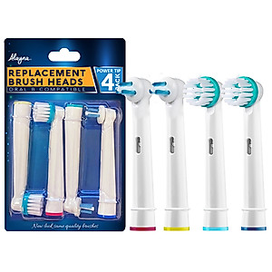 Replacement Brush Heads for OralB Braun Professional Ortho & Power Tip Kit- 4 Pack Compatible Orthodontic Electric Toothbrush Head Fit the Oral-B Pro 1000, Kids Plus!