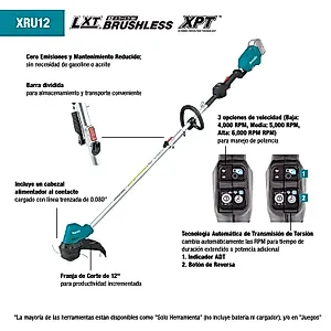 Makita XRU12SM1 18V LXT® Lithium-Ion Brushless Cordless String Trimmer Kit (4.0Ah)