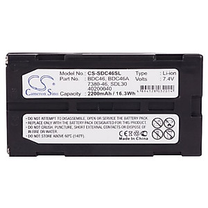 Aijos 7.4V Battery Replacement for Sokkia BDC46A, BDC-46A, BDC46B SET530RK, SET530RK3, SET550RX, SET6 30RK, SET600, SET610, SET630, SET630R, SET630R3, SET630RK