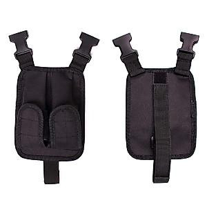 POYOLEE Shoulder Holster for Pistols, Adjustable Vertical Gun Holster with Double Magazine Pouch, Universal Concealed Carry Holster Fits Compact to Large Handguns Black