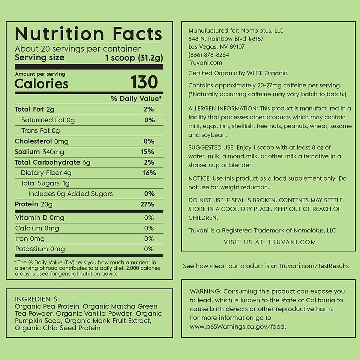 Truvani Vegan Matcha Protein Powder with Frother & Scoop Bundle - 20g of Organic Plant Based Protein Powder - Includes Portable Mini Electric Whisk & Durable Protein Powder Scoop