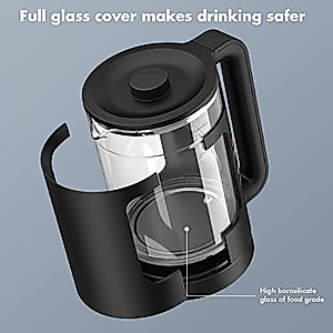Smart Electric Kettle Quiet Glass Electric, Prevent Limescale Ruste Lnner Liner Base，Keep Warm Tea Kettle & Hot Water Boiler，Temperature Control with 5 Presets，Auto Shutoff and Boil-Dry Protection
