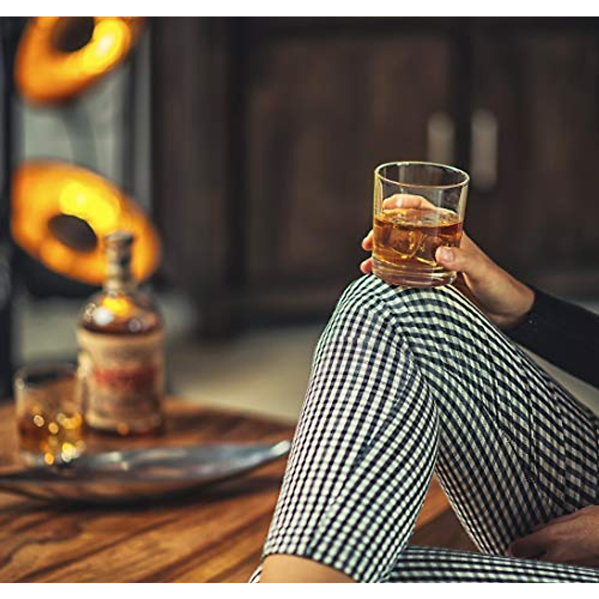 Amerigo Crystal Whiskey Glass Set of 4 in Luxury Gift Box - Heavy Base Old Fashioned Whiskey Glasses 12oz for Scotch - Whisky Gift for Men - Bourbon Glass Tumblers - Fathers Day Gift - Home Bar Set