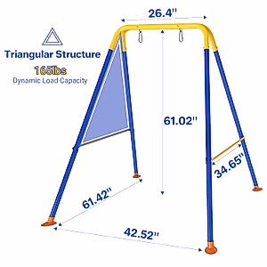 IKARE Foldable Toddler Swing Frame, Heavy Duty Swing Stand for Kids, Baby Swing for Indoor/Outdoor Play, Fits for Most Infant Swings, Easy to Assemble, Portable to Store
