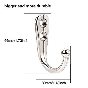 Onwon 20 Pieces Wall Mounted Hooks with 50 Pieces Screws, Vintage Style Robe Hooks Single Coat Hanger Coat Hooks (Silver)