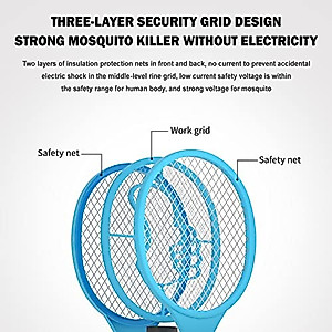 SUPERDRIVE Bug Zapper 2 Pack 3000 Volts Electric Fly Swatter Fly Killer Racket for Indoor and Outdoor 2AA Batteries not Included,Circular…