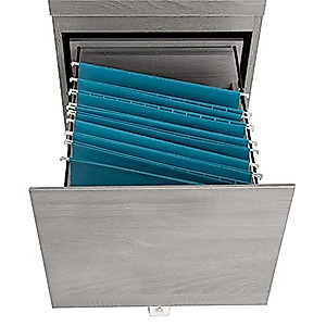 Techni Mobili Rolling Lock and Storage 2 Drawer Vertical Filing Cabinet, 15.75" L x 17.75" W x 23" H, Gray