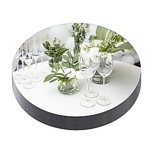 Mymonfif 12" Mirror Centerpieces, Set of 12 Round Mirrors for Centerpieces, 2mm Glass Mirror Plates, Mirror Tray, for Wedding Table, Party Decorations, Candle Plate Set, Craft, Christmas Decorations