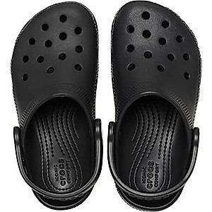 Crocs Unisex-Child Classic Clogs, Black, 4 Big Kid