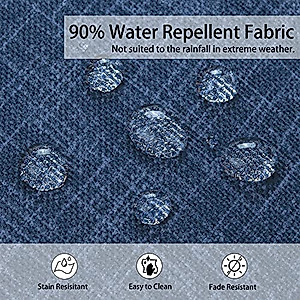 MAGPIE FABRICS Patio Bench Cushion 45"x18", Indoor/Outdoor Non-Slip Water Resistant Long Seat Pads, Tufted Loveseat Cushion for Swing, Settee, Window, Garden, Wicker, Front Porch (Navy Blue Textured)