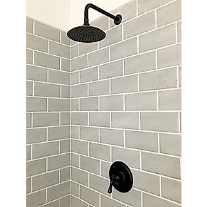 Kingston Brass K136A5CK Victorian 8-inch Diameter Brass Showerhead with 12-inch Shower Arm, Oil Rubbed Bronze