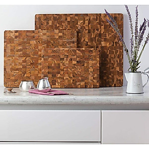 TeakHaus Scandi 18 x 14 Inch Rectangular End Grain Reversible Board