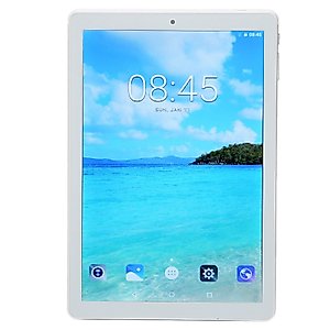 SHYEKYO Tablet Computer, Dual Camera 10.1 Inch Tablet 1920x1200 Resolution Dual SIM Dual Standby US Plug 110-240V Octa Core Processor for Android 8.1 for Reading (Silver)
