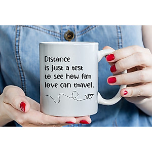 Personalized Long Distance Coffee Mug, Best Friends Quote Custom Mugs, States with Hearts over Cities, Add Names and Quote, State to State Mug, Long Distance Family, Friendship, Relationship Gifts