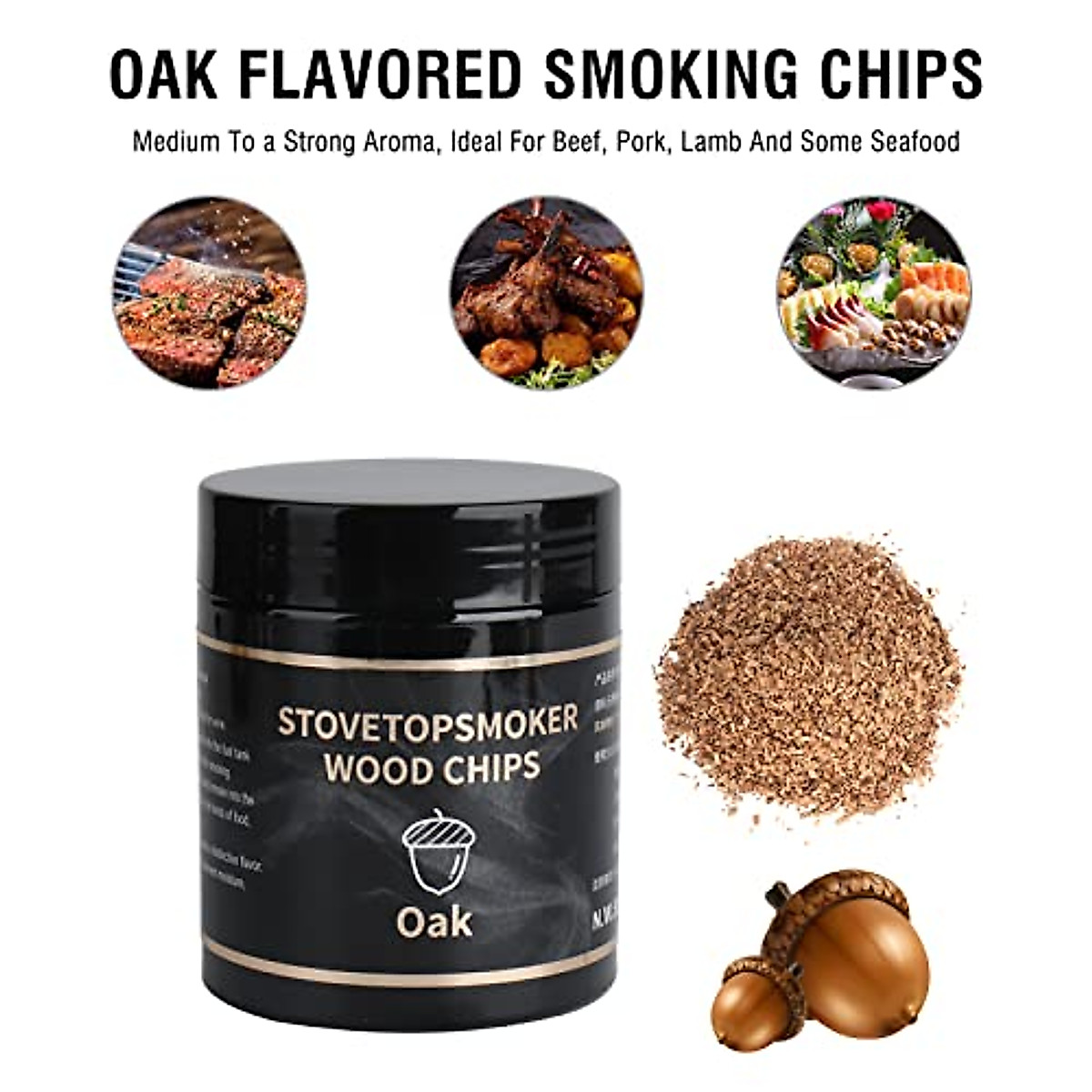 BORUIT Wood Chips for Smoker,4 Flavors Natural Apple Pecan Cherry Oak Cocktail Smoking Wood Chips for BBQ Smoking Beef Pork Chicken Fish and Whisky