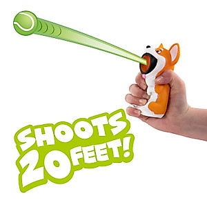 Hog Wild Corgi Ball Popper Toy - Includes 4 Soft Foam Balls - Squeeze to Pop Air Powered Balls Up to 20 Feet - Launcher Safe for Indoor/Outdoor Play - Party Favor Gift for Kids, Girls, Boys Ages 5+