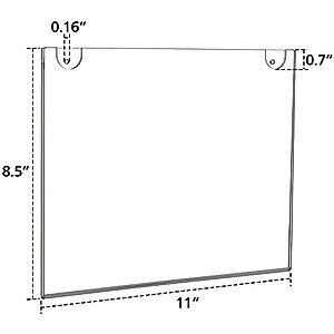 NIUBEE 10-Packs 8.5x11 Sign Holder Horizontal for Wall Door, Clear Acrylic Picture Frame for Paper with Free 3M Tape and Mounting Screws