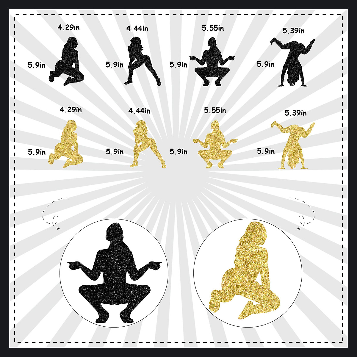 Cheereveal Twerk Banner Garland Set, Pole Dance Party Decorations Funny Birthday Banner for Bachelorette Stripper Party Supplies