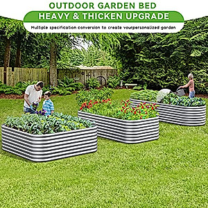 9x2x2ft Galvanized Raised Garden Bed for Vegetables, 9 in 1 Adjustable Outdoor Garden Raised Planter Box, Raised Beds for Gardening Flower