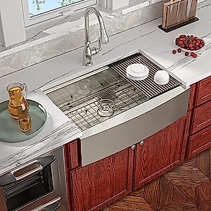33 Farmhouse Kitchen Sink - Shinmou 33x22x9 Inch Apron Front Kitchen Sinks Stainless Steel Farm Sinks Single Bowl Workstation Kitchen Sink Basin