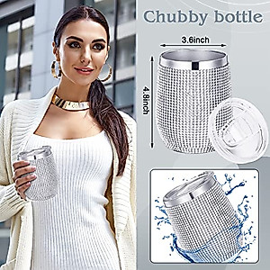 Youyole 3 Pcs Diamond Water Bottle Rhinestone Water Bottle Glitter Tumbler Thermal with Chain Bling Cups with Lids Rhinestones Stainless Steel Thermal for Women Girl (Classic Style)