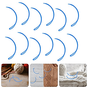 SEWACC 50pcs Yarn Darning Needles Random Color Curved Sewing Needle Weaving Crochet Needle Tapestry Needle Wool Needles Sweater Needles Darning Needle for Wig Making Carpet