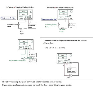 LM YN DC 12V Digital Thermostat Module -58℉ to 257℉ Fahrenheit Temp Display Temperature Controller Board with 20A Relay Waterproof Sensor Probe Dual LED Display Red Red