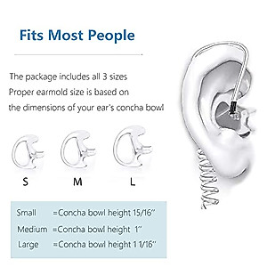 Replacement Earmold Earpiece Earbud Earplug Ear Mold for Walkie Talkie Acoustic Tube Earpiece,Soft Silicone Earmould Replacement Earpiece Insert for Two Way Radio Air Acoustic Headset (Pair of 12)