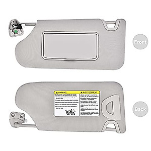 Nakuuly Left Driver Side Sun Visor Gray with Light, Without Sunroof Compatible with Nissan Altima 2013 2014 2015 2016 2017 2018 Replaces # 96401-3TA2A