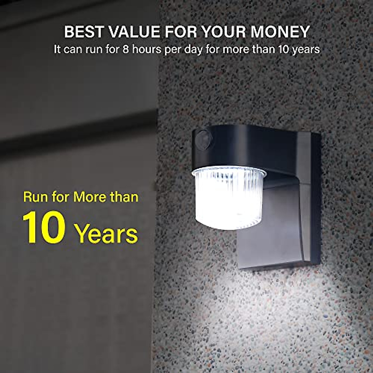 ZONE INDUSTRY CORP. 1000 Lumens LED Solar Power Jelly Jar Light Wall Lantern Night Security Light with Motion Sensor and Replaceable Rechargeable Battery, Waterproof, for Outdoor & Indoor, Bronze