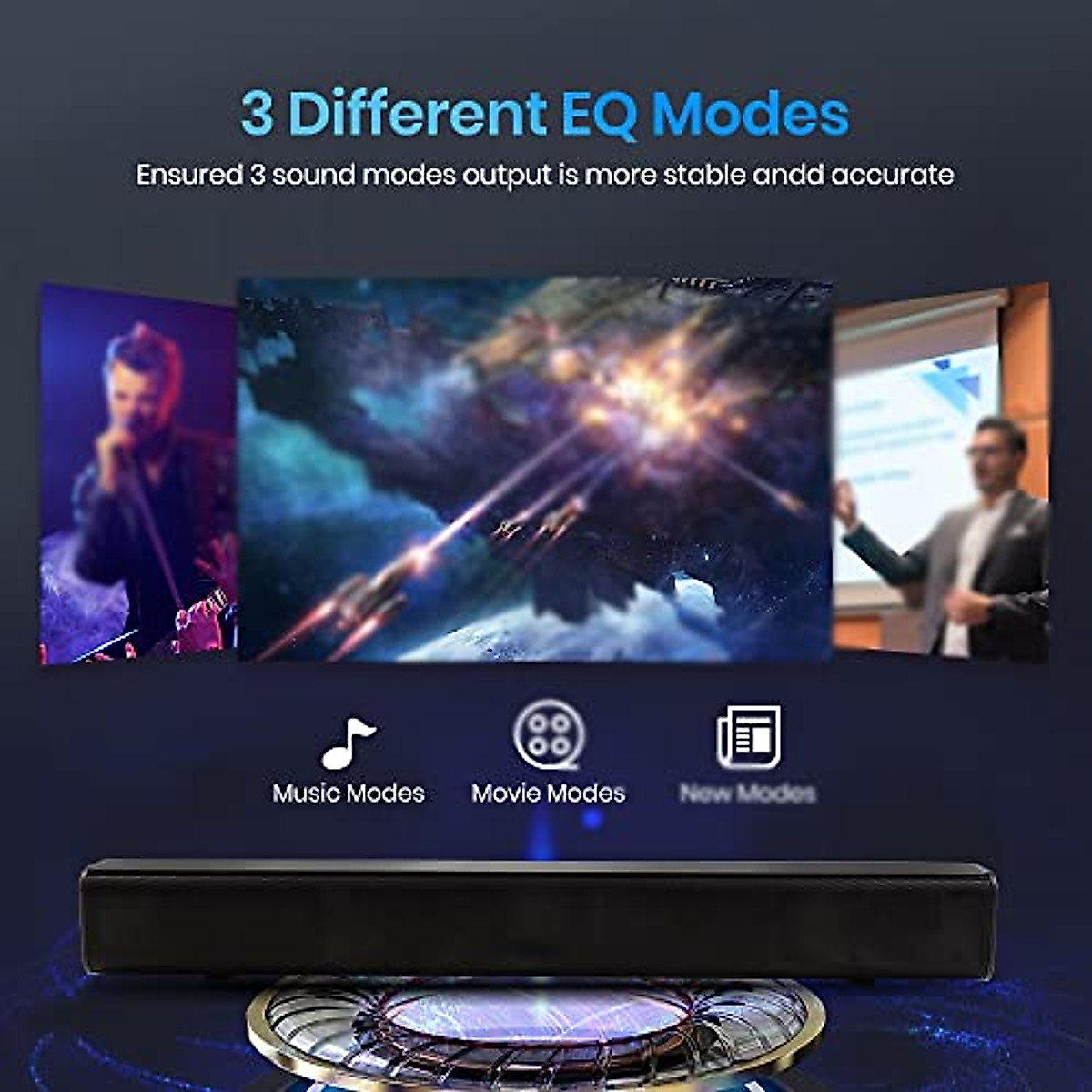 IRDFWH 100W Soundbar 20-inch for TV Speaker Wall Mountable 3D Stereo Sound for Home Theater and Gaming Multiple