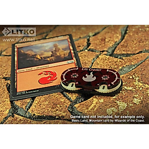 LITKO Life Counter Wheel | Point Tracker Dial | 0-99 | Compatible with Magic: The Gathering | Mountain (Red)