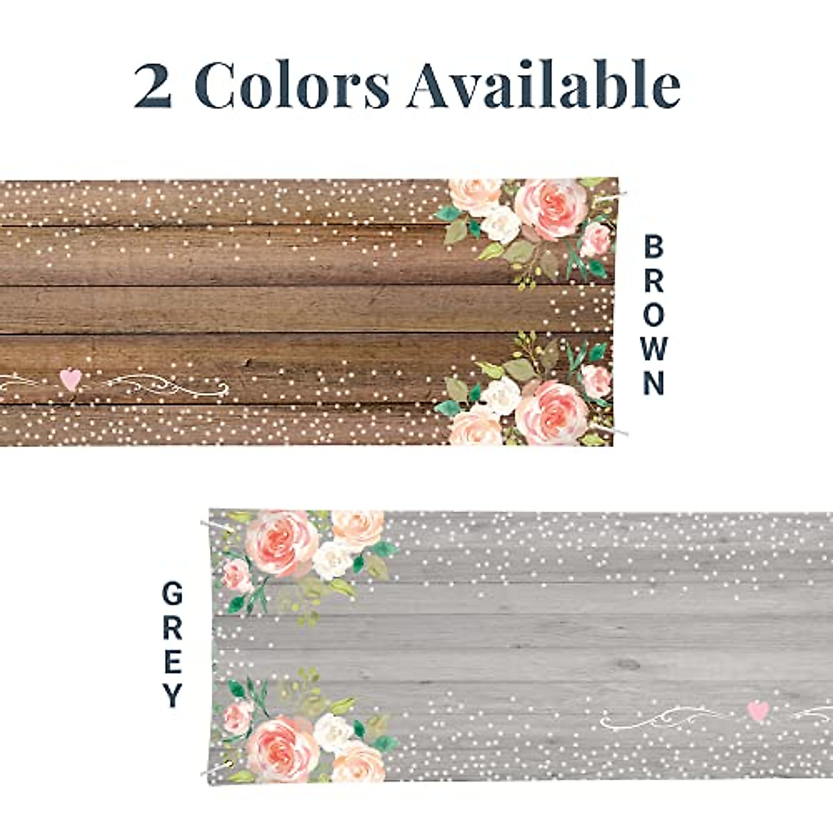 Let's Make Memories Personalized Rustic Floral Celebration Banner - Farmhouse Style - 6ft - Brown